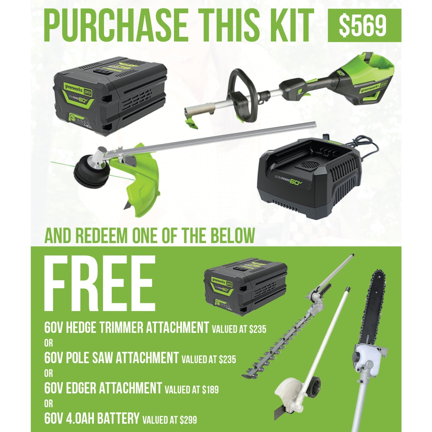 Greenworks 60v Battery String Trimmer Kit – GYC