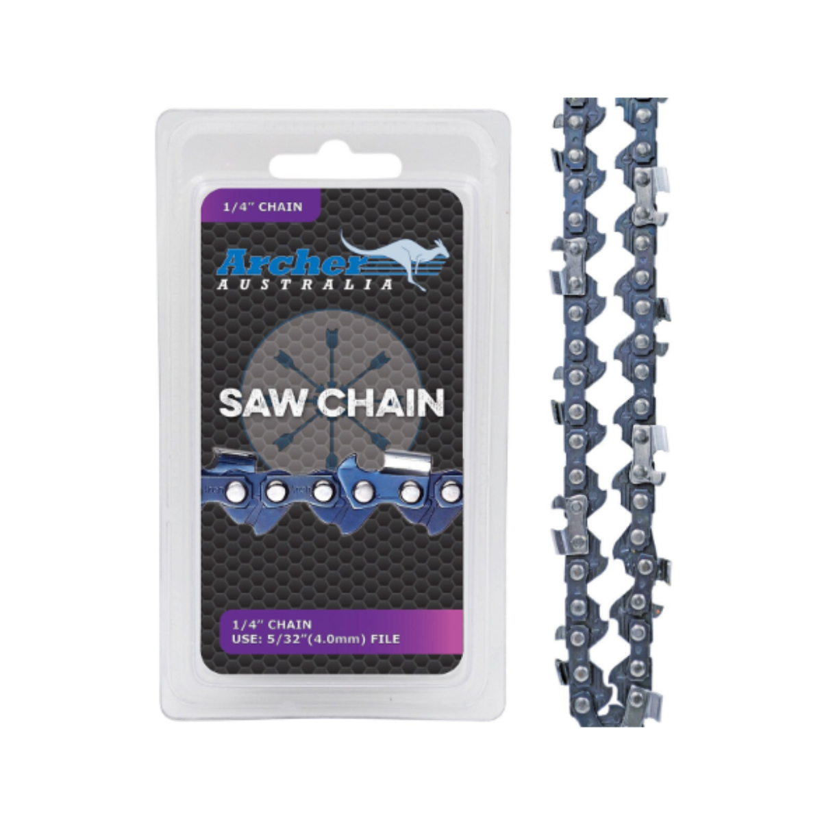 Archer Semi Chisel Chain - 10" 1/4 .050 58 DL (K-050-58DL) | GYC