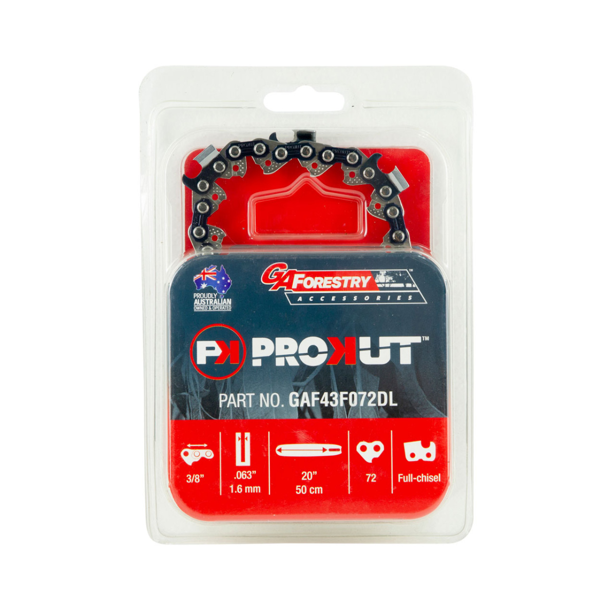 ProKut Full Chisel Chain - 20" 3/8 .063 72 DL (GAF43F072DL) | GYC